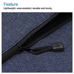 PATIKIL Canvas Zipper Bags, 5 Pack B6 Blank DIY Zip Pocket Pencil Case Stationery Pouch for Travel Craft Supply, Navy Blue