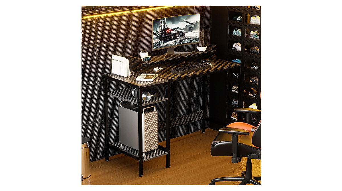 MINOSYS 47-Inch Home Office Desk with Storage & Monitor Stand