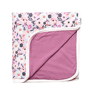 Copper Pearl Large Premium Knit Baby 3 Layer Stretchy Quilt Blanket Floral Morgan