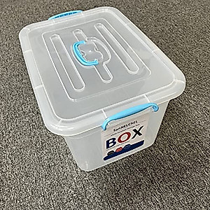 SanNELChEL Plastic storage containers for domestic use ，Organizing Container with Durable Lid and Secure Latching Buckles, Stackable and Nestable