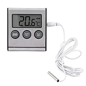 Digital Refrigerator Thermometer LCD Alarm Fridge Temperature Monitor Mini Battery Powered Freezer Room Thermometer with Max/Min Temperature Records