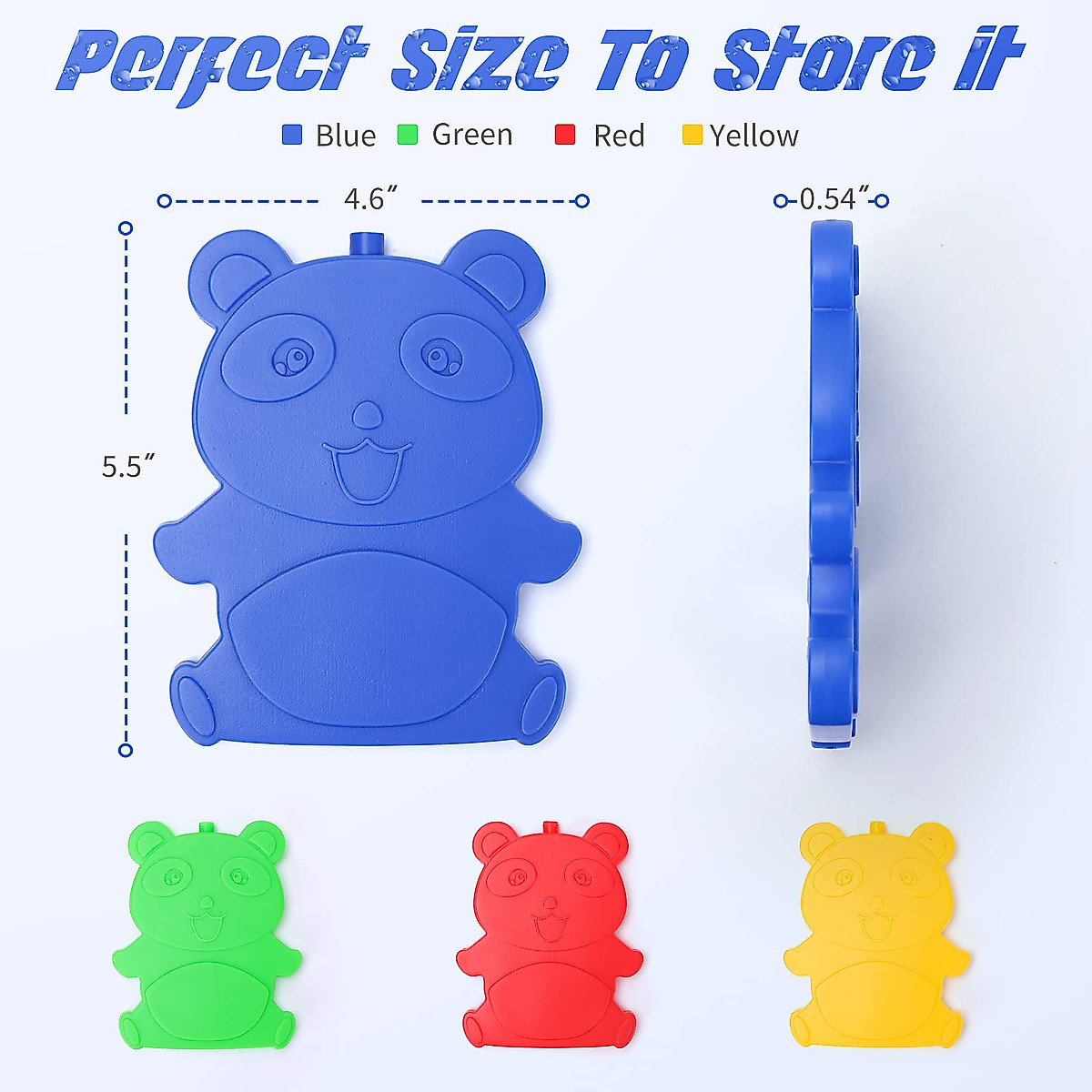 Cerbonny Lunch Box Ice Packs, 4-Piece Set, Adorable Fun Shapes, Slim Lightweight, Long Lasting, Safe Non-Toxic Plastic, Easy Clean, Quality Guaranteed