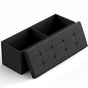 Lifetime Home 43" Folding Storage Ottoman Bench for Living Room, Bedroom, TV Entertainment - Bedroom Bench with Hidden Storage, Foot Rest Stool - 660 Capacity & Holds up to 5.6 Cubic Feet of Storage