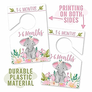 6 Baby Closet Size Dividers Baby Girl - Elephant Baby Closet Dividers By Month, Baby Closet Organizer For Nursery Organization, Baby Essentials For Newborn Essentials Baby Girl, Nursery Closet Divider