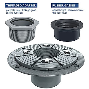 Neodrain 2-Inch PVC Sub Drain, Shower Drain Base, No Hub Shower Drain Base with Rubber Gasket for 2 inch Linear & Square Drain Installation