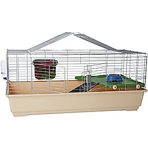 Amazon Basics Small Animal Cage Habitat With Accessories, Jumbo, Multicolor, 49 x 27 x 21 Inches