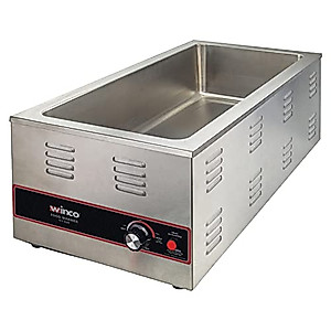 Winco FW-L600 Electric Food Well, 4/3 Size, Stainless Steel