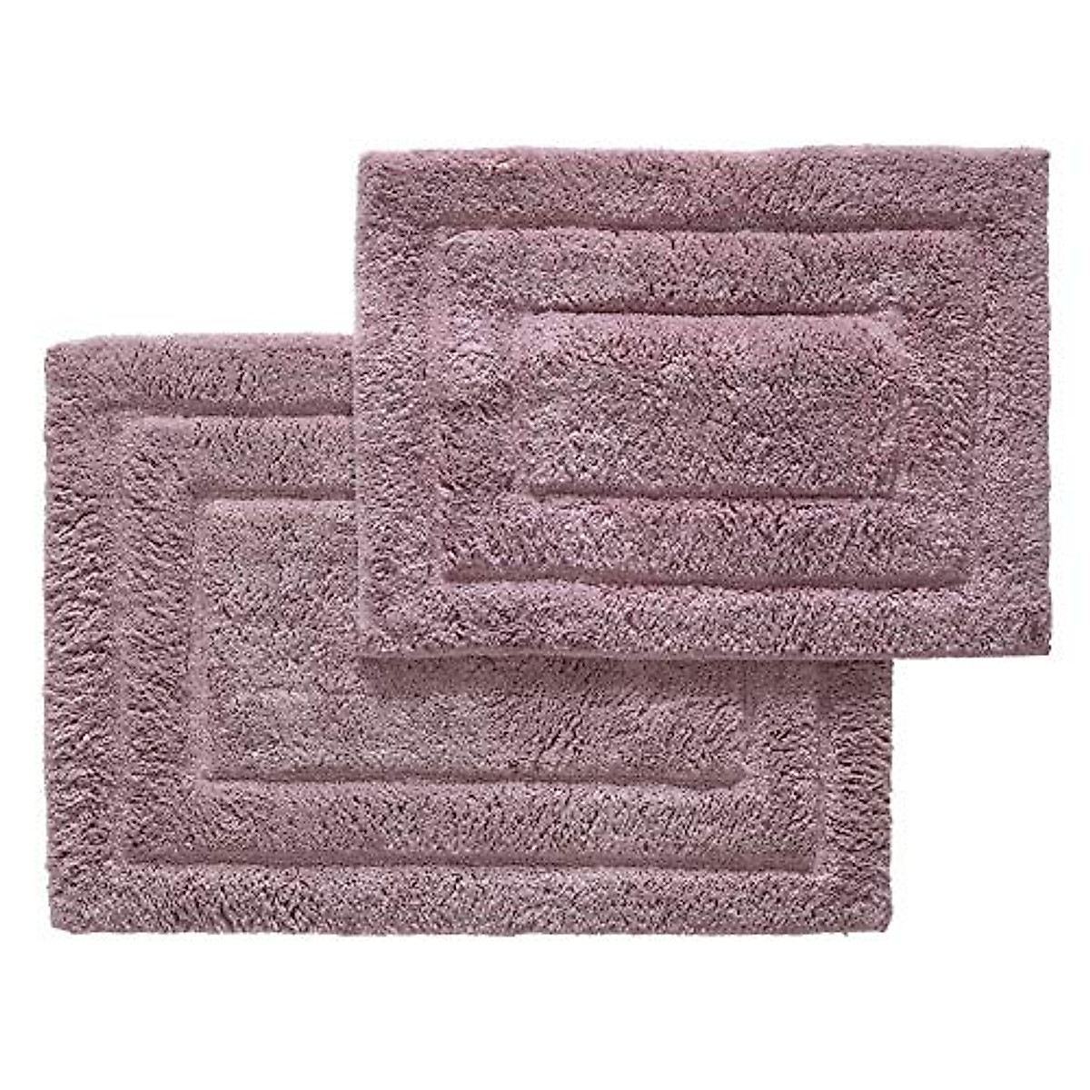 The Luxury Towel Company Cotton Bathroom Rugs Set, 2 pc (20"x30" and 17"x24") - Soft Plush 2800 GSM, Super Thick and Absorbent - Matches Our 804 GSM and 703 GSM Bathroom Towels Set (Mauve)