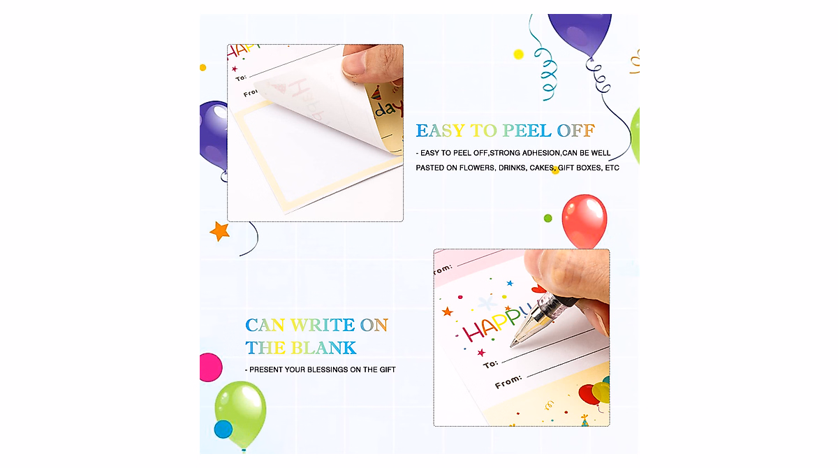 Happy Birthday Gift Stickers - 100 Labels for Celebrations