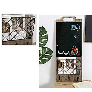 PIBM Stylish Simplicity Shelf Wall Mounted Floating Rack Wooden Message Board Chalkboards Multifunction Retro Style Grid Hook up Restaurant Signs,2 Sizes,2 Colors, Wood , 22.6x6.7x56.3cm