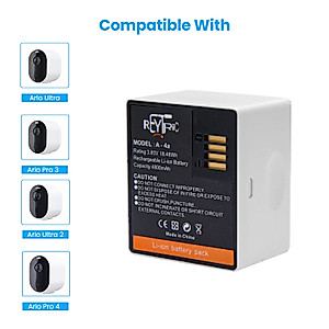 Batteries (2-Pack) Compatible with Arlo Ultra, Arlo Ultra 2, Arlo Pro 3, Arlo Pro 4, Arlo Pro 5S 2K Camera, VMA5400 A-4a, Battery for VMC4040P VMS5240 VMC5040 VMC4350P VMS4240P VMS4340P VMS5240B