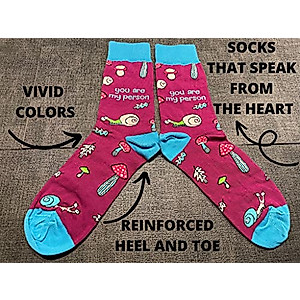 Funny Cheap Socks - Magic Mushroom Socks - Snail Socks - You Are My Person - Birthday Gift for Men Women and Teens