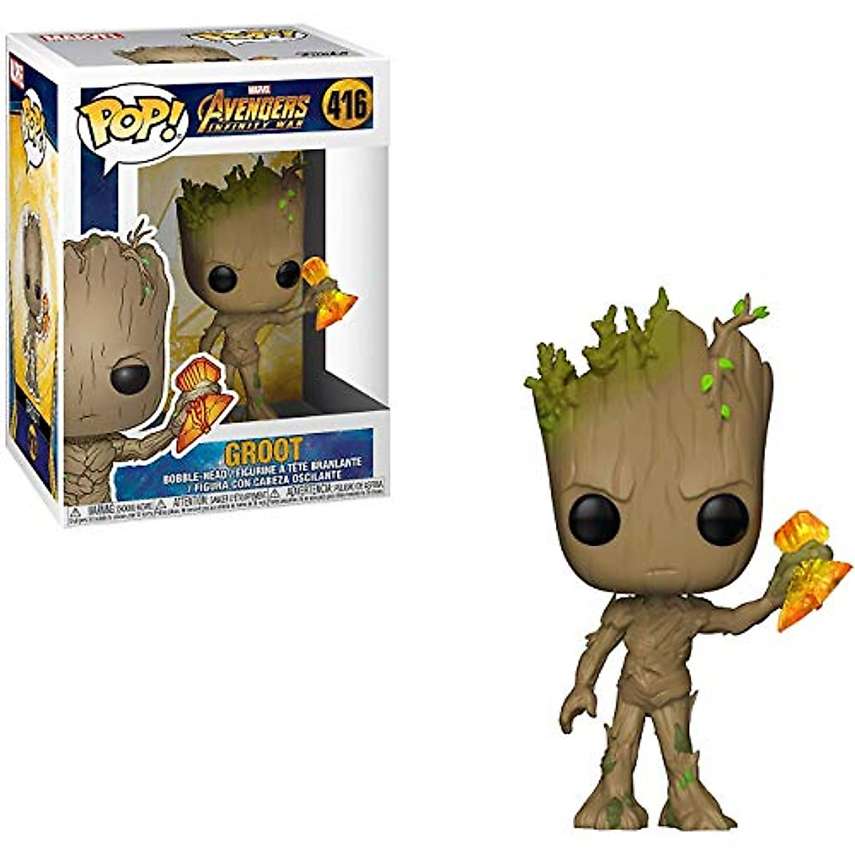 POP Marvel: Avengers Infinity War - Groot with Stormbreaker Funko Pop! Vinyl Figure (Bundled with Compatible Pop Box Protector Case) Multicolored 3.75 inches