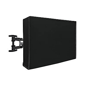 Waterproof Outdoor TV Cover for 46-48 inch TV with Bottom Cover, Thick Fabric, Dustproof and Weatherproof TV Cover with Remote Control Pocket, Black