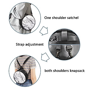 Belidome Custom Crossbody Bags for Women Men PU Leather Round Shoulder Messenger Purse Tote Handbag Backpack Personalized with Picture Text Logo Name Fesitival Team Part Favor Gifts