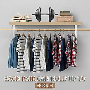 Closet Rod Bracket Bulk Heavy Duty Closet Brackets Closet Shelf Bracket with Rod Support Rod Brackets Holder Shelf Rod Hangers Hooks with Screw for Home Closet Decor, 10.6 x 12.6 Inch (White, 16 Pack)