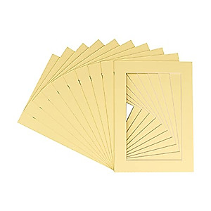 24x36 Mat for 20x30 Photo - Precut Soft Yellow Picture Matboard for Frames 24 x 36 Inches - Bevel Cut Matte to Display Art 20 x 30 Inches - Acid Free Pack of 10 MATS with Backing Boards & Clear Bags
