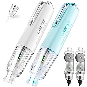 CRIOUFOX Refillable Correction Tape, Retractable White Out Tape, 4 Pcs Easy to Use Applicator for Instant white out correction tape, White Out for Shoocl Office