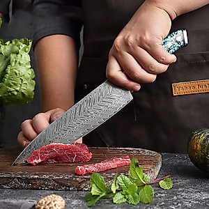 FFRR Knife Cleaver Chinese Chopping Knife Professional Kitchen Japanese Knife Set Steel Chef Knife Abalone Shell Handle Santoku Meat Vegetable Cleaver Cut Cutting Vegetable (Color : 5PCS)