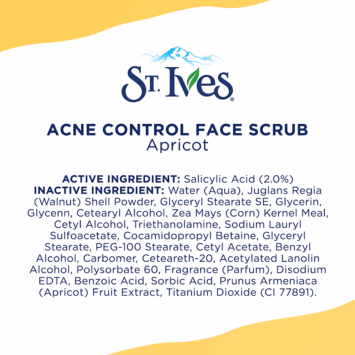 St. Ives Acne Control Face Scrub Deeply Exfoliates and Prevents Acne for Smooth, Glowing Skin Apricot Made with Oil-Free Salicylic Acid Acne Medication, Made with 100% Natural Exfoliants 6 oz 4 Count