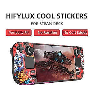 Cicilemo Protective Skin Decal for Steam Deck, Anti-slip Scratch-resistant Skins Stickers Set Compatible with Steam Deck Handheld Gaming PC(Brighting Red)