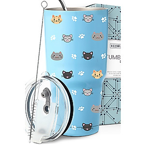 KEDRIAN Cat Mom Tumbler 30oz, Perfect Cat Gifts For Cat Lovers, Cat Lover Gifts For Girls, Cat Lover Gifts For Women, Cat Gifts For Women, Cat Mom Gifts For Women Mothers Day Cat Mom Mothers Day Gifts