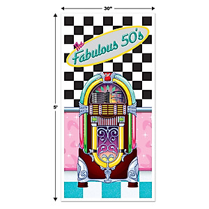 The Fabulous 50's Door Cover Party Accessory (1 count) (1/Pkg)