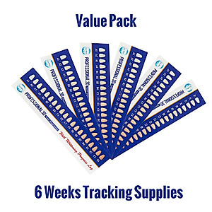 6 Pack Professional 3D Teeth Shade Guide with Whitening Daily Progress Log by Accu White (6 Pack, 6 Week Supplies)