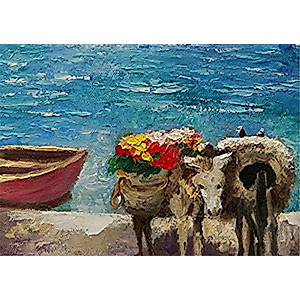 (SOLD) Summer in Greece - Greek Islands in the Mediterranean by internationally renown painter Yary Dluhos.