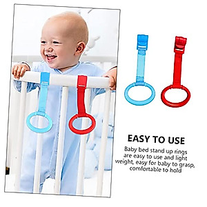 2Pcs Walking Crib Rings Crib Assistant Rings Baby Stands Ring Play Gym cot Rings Walking Stand Rings Baby cot Hanging Rings Crib Tool Ring Toddler Baby Playing Plastic Sports