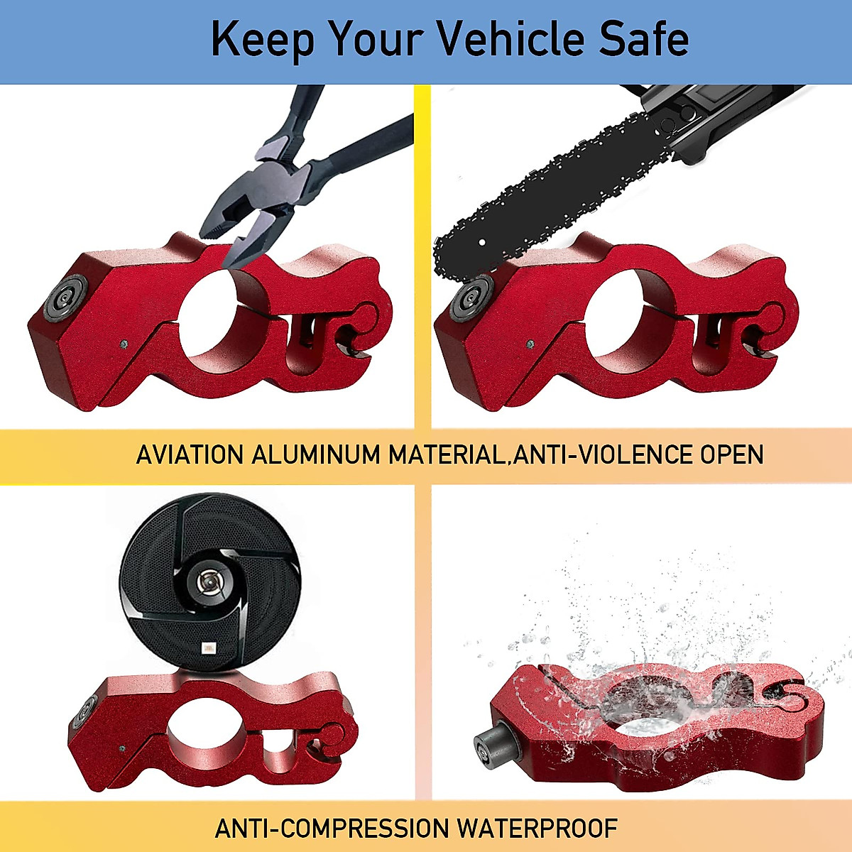 Motorcycle Locks Anti Theft - Motorcycle Lock Heavy Duty for Grip Lock Throttle Lock Brake Locks Anti Theft, Motorcycle Locks Front Brake on Dirt Bike Moped Lock & Motorcycle Accessories