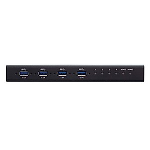 ATEN US3344I 4 x 4 USB 3.2 Gen 1 Industrial Hub Switch, Includes Mounting Kit, Remote Port Selector and Terminal Block Adapter Set