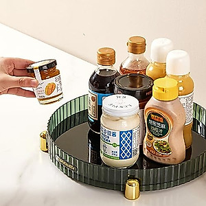 ROWNYEON 360 Rotating Makeup Organizer 1 Tier skincare organizers Bathroom Organizer Perfume Organizer Spinning Cosmetics Organizer for Vanity，Cabinets, Pantry, Fridge, Kitchen