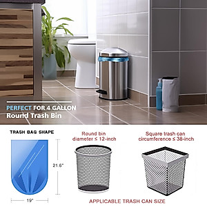 Compostable Trash Bags 4 Gallon 200 Packs,AYOTEE Biodegradable Trash Bags,Blue Recycle Bags,No leak Small Trash Bags,Small Garbage Bags 4 Gallon Trash Bags Unscented,4-6 Gal Bathroom Trash Bags