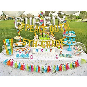 Peace Out 5th Grade Banner, 5th Grade Graduation Decorations 2022, Boy Girl Kids Fifth Grade Graduation Party Decorations 2022