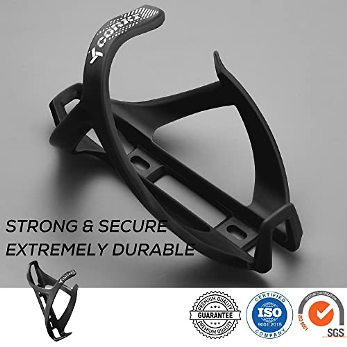 corki Cycles Bike Water Bottle Holder, Right Side Load Bicycle Water Bottle Cage for Road & Mountain Bikes Black 2-Pack