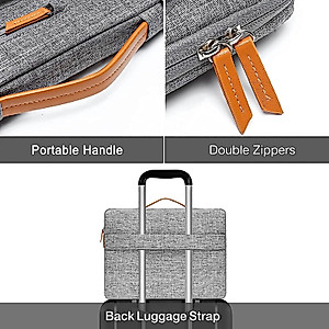 MOSISO 360 Protective Laptop Case 13.3 inch, 13-14 inch Laptop Sleeve Compatible with MacBook Air/Pro 13 / Pro 14, HP Dell Acer ASUS, Side Open Carrying Case with 4 Zipper Pockets&Handle, Gray