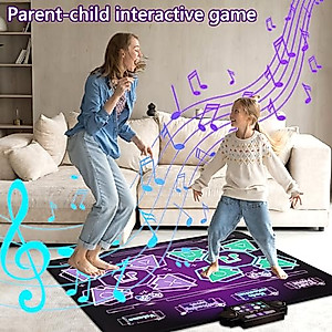 Joyvalley Kids Dance Mat Toys - 2-Player Dance Pad Gifts for Girls Boys Toddlers 3 4 5 6 7 8 9 + Year Old Electronic Dancing Mat Floor Games Toy with Music Light Christmas Birthday Gift (Purple)