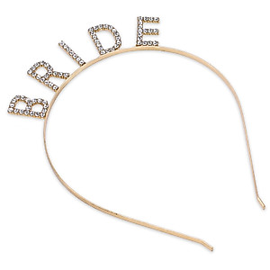 KALIONE Bride Headband Bride Crown, Rhinestone Crown Headband for Women,Elegant Crown Head Bands, Bridal Headband for Bachelorette Party Headbands(Rose Red)