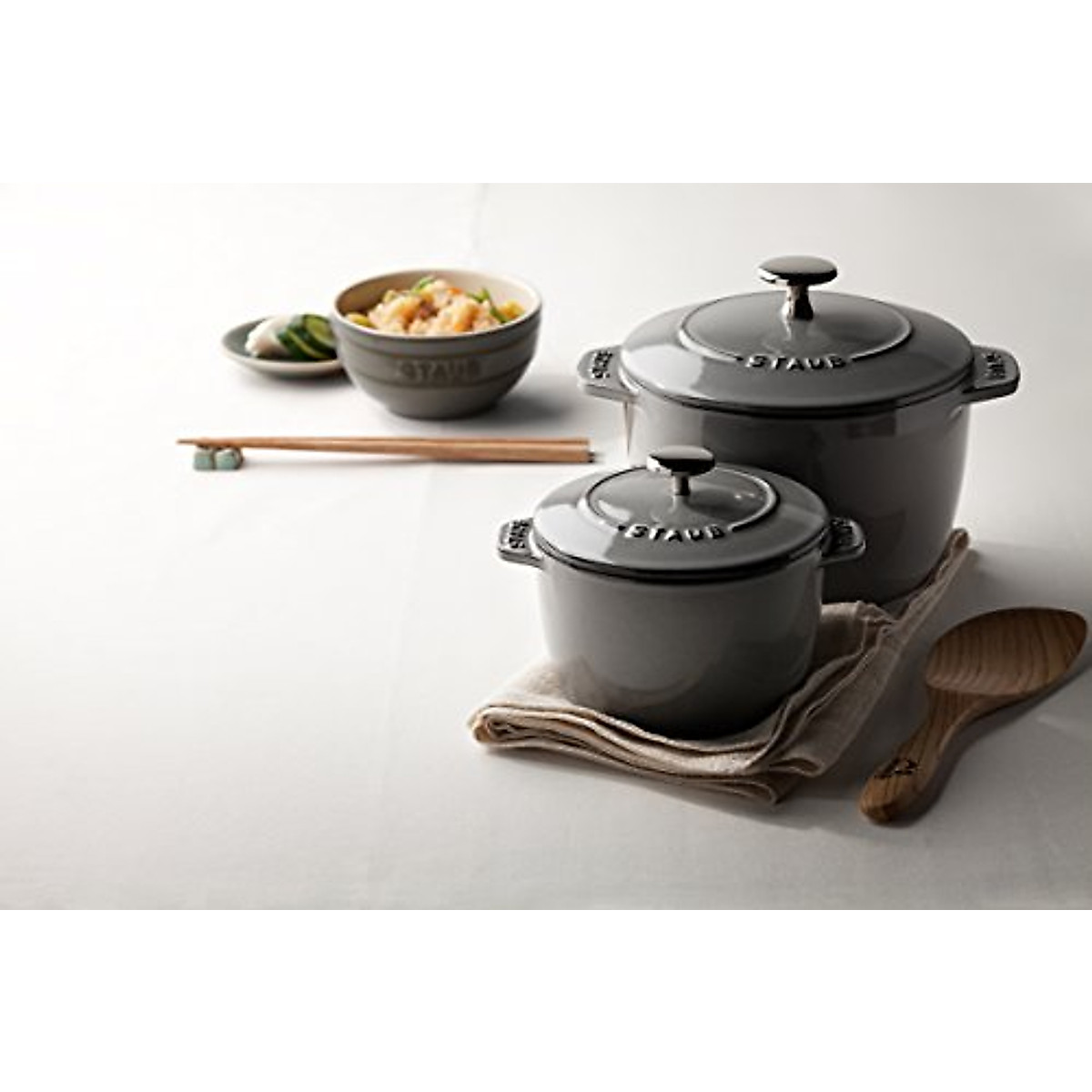 Staub 40511-827 La Cocotte de Gohan Cherry S, 4.7 inches (12 cm), Rice Pot, 1 Cup, Cast Iron, Enameled Pot, Rice Cooker, Authentic Japanese Product