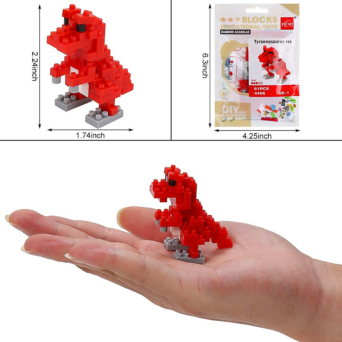 Jellydog Toy Mini Building Blocks, 12 in 1 Dinosaurs Blocks, Ocean Building Sets,Party Favors for Kids, Assorted Mini Animals Building Blocks Sets for Goodie Bags,Prize,Cake Topper…