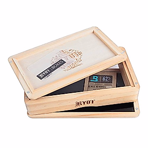 RYOT 4x7” Solid Top Box in Natural | Premium Wooden Box Perfect for Sifter - Monofilament Mesh Screen - Glass Base Tray - Prep Card - Pollen Catcher