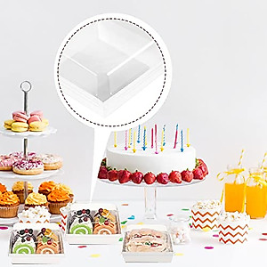 Pintuson 50 Pack Paper Charcuterie Boxes with Clear Lids 4.7 inch - Disposable Sandwich Box with Clear Lid - Individual Mini Charcuterie Boxes, White