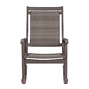 Signature Design by Ashley Outdoor Emani Eucalyptus Patio Rocking Chair, Gray