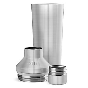 Simple Modern Cocktail Shaker Set with Jigger Lid | Stainless Steel Boston Shaker Insulated Martini Mixer for Mocktails | Gifts for Men Women Him Her | Classic Collection | 20oz | Simple Stainless