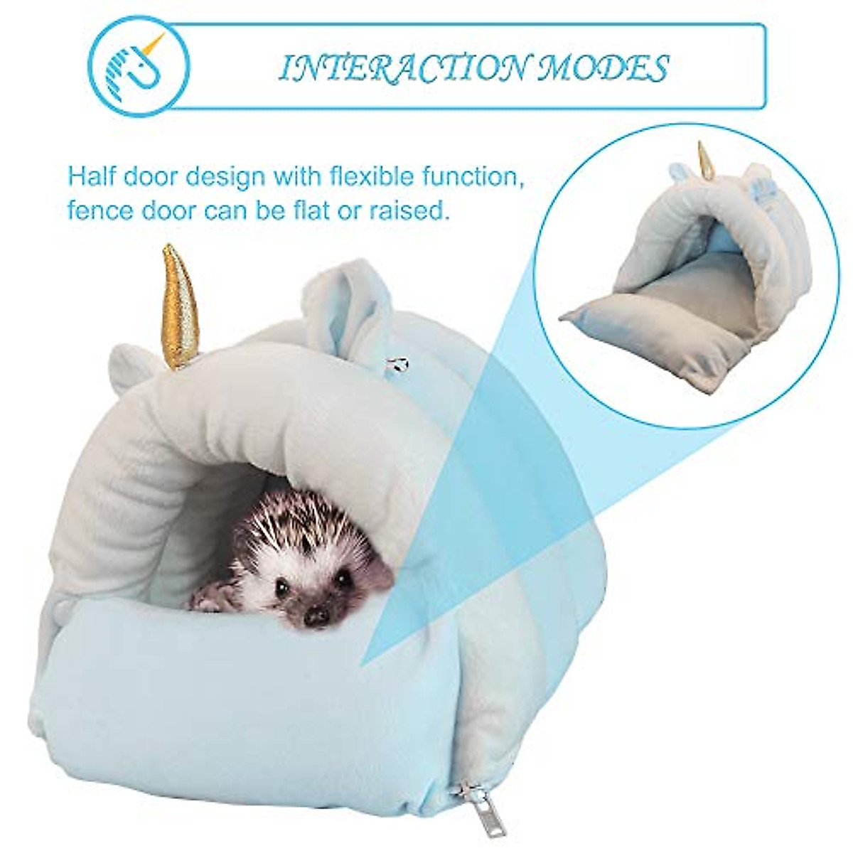 HOMEYA Guinea Pig Bed Small Animal Pet Hideout Hanging Bed for Hamster Rat Chinchilla Hedgehog Bunny,Sleeping House Habitat Nest Cage Accessories with 4 Hooks,Holiday Pet Gift for Halloween&Christmas