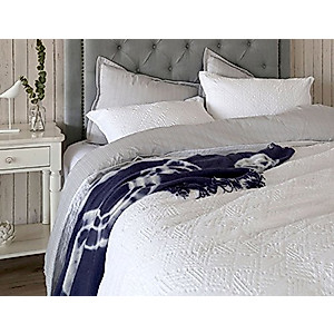 meadow park Matelasse Duvet Cover Set, 100% Cotton, Pre-Washed, Soft & Cozy, Woven Jacquard Textured, Modern Geo Design Bedding Set, King, White