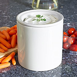 Grey Ceramic Stoneware Electric Hot Cold 3 Piece Serving Duo Dipper Warming Pot Dish Set