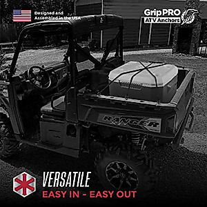 GripPRO ATV Anchors to fit Polaris Ranger & General Lock & Ride - ATV Tie Down Anchors Set of 6 - OEM Quality Fit ATV Lock and Ride Accessories - Patented Design - Will NOT FIT RZR