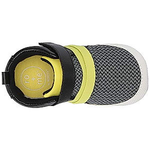 RO + ME by Robeez Baby Boy Crib Shoes Boys Infant Athletic Sneaker, Jake Black, 6-12 Months